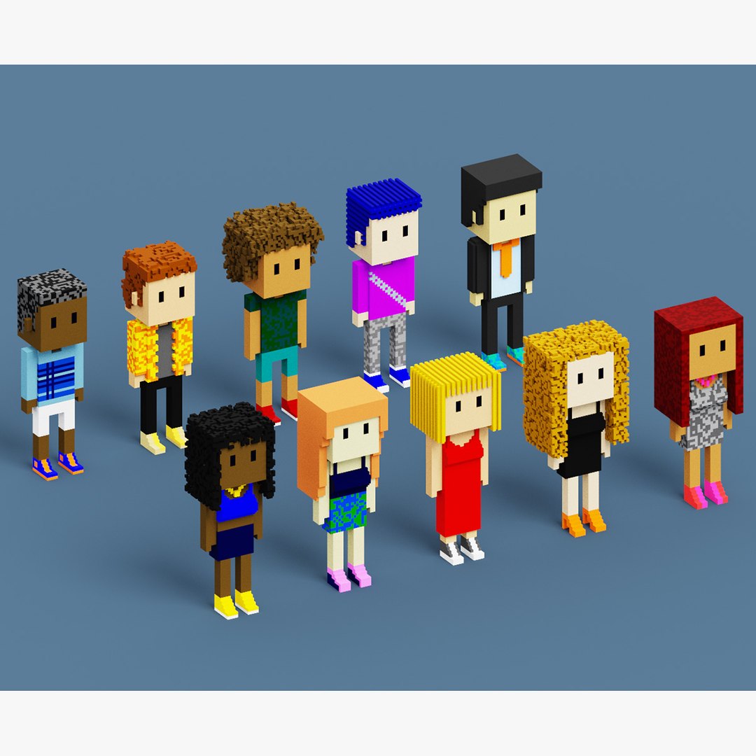 3D модель 3D NFT Voxel Character Collection - TurboSquid 1901650