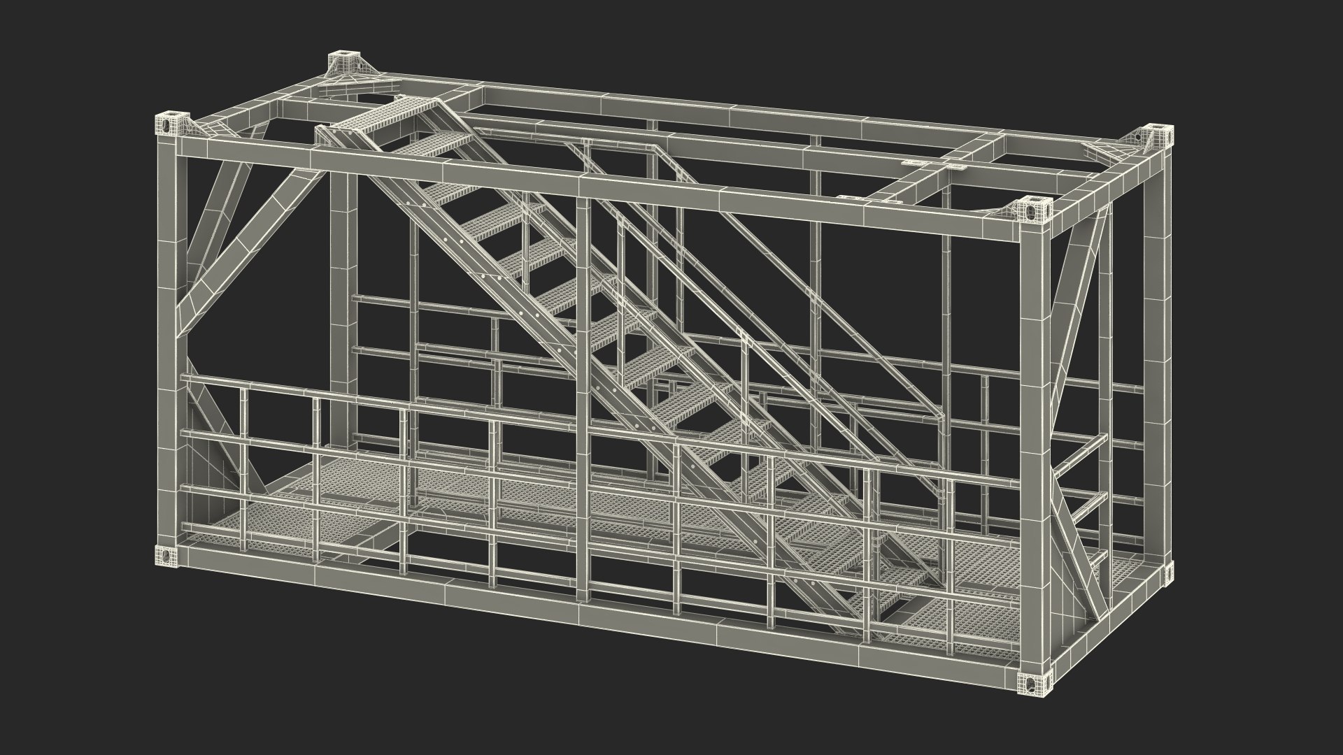 Military Container Platform With Stairs Model - TurboSquid 2433436