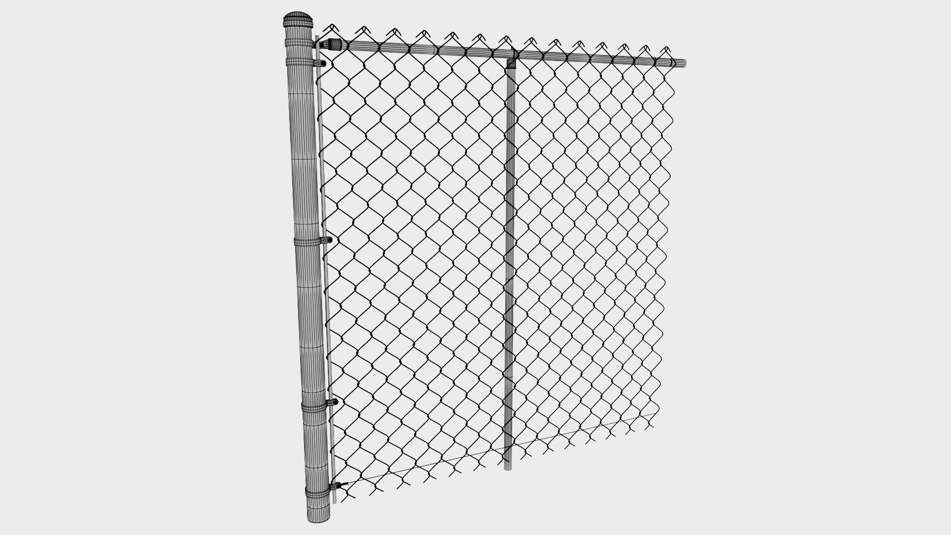 chain-link-fence-system-3d-model-turbosquid-1852644