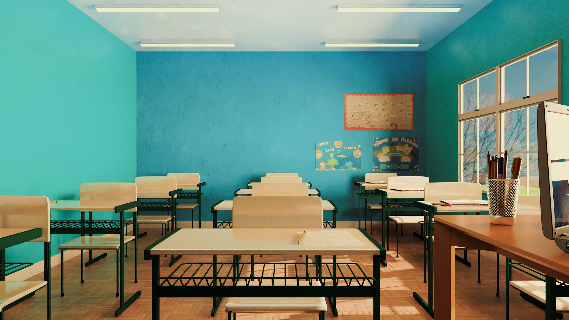 3D Classroom - Cinema 4D Octane Plus Formats - TurboSquid 1839696