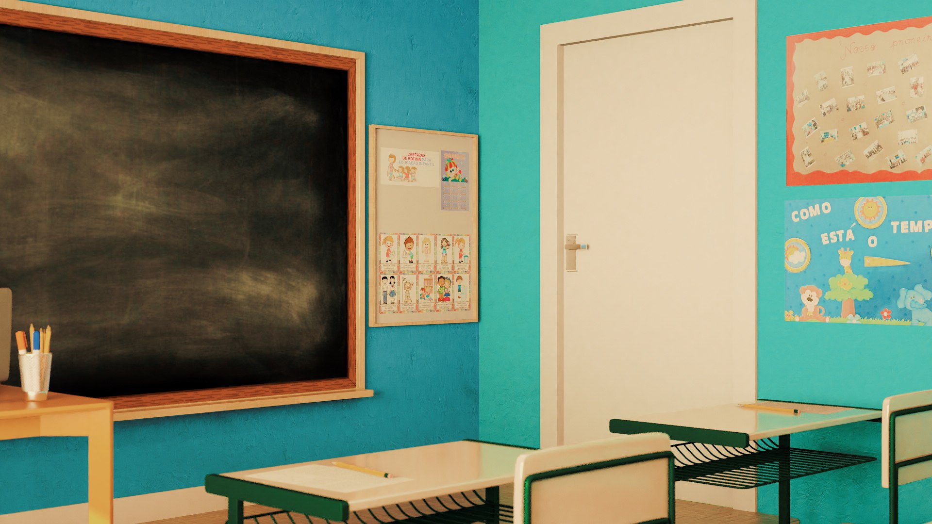 3D Classroom - Cinema 4D Octane Plus Formats - TurboSquid 1839696