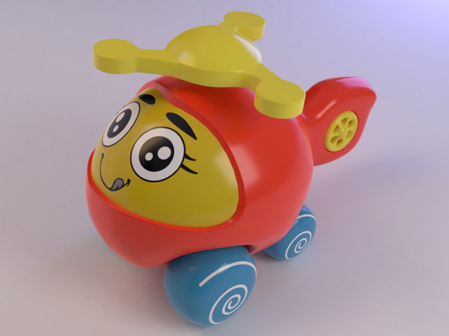 Cute Cartoon Toy Helicopter Chopper 3D - TurboSquid 1526155