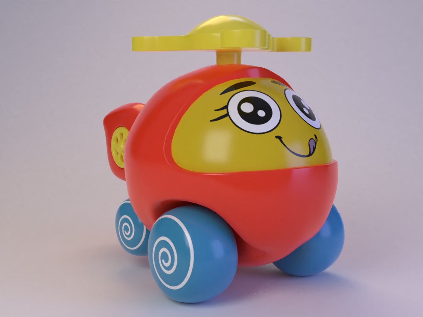 Cute Cartoon Toy Helicopter Chopper 3D - TurboSquid 1526155