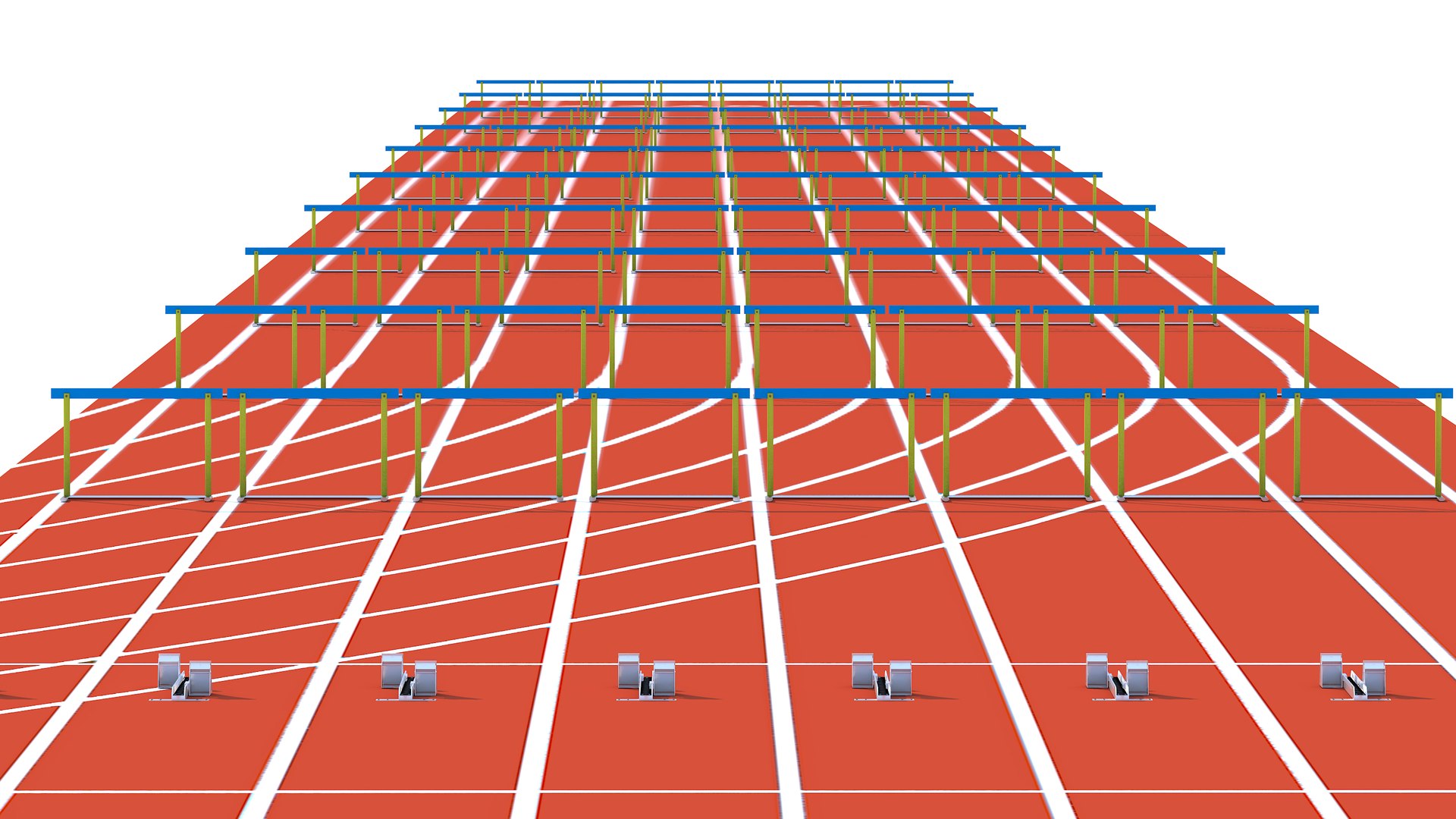 100 M Obstacle Course Track Model - TurboSquid 2271726