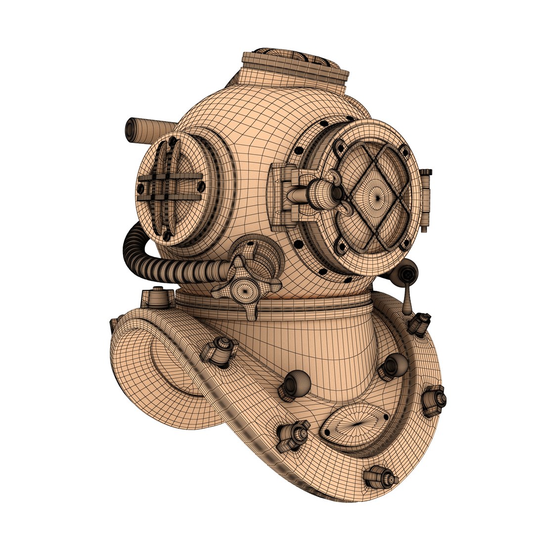 3D Retro Diving Helmet Model - TurboSquid 1839774
