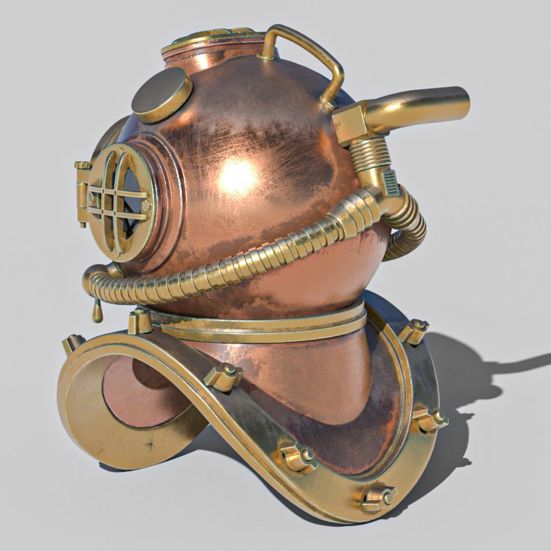 3D Retro Diving Helmet Model - TurboSquid 1839774