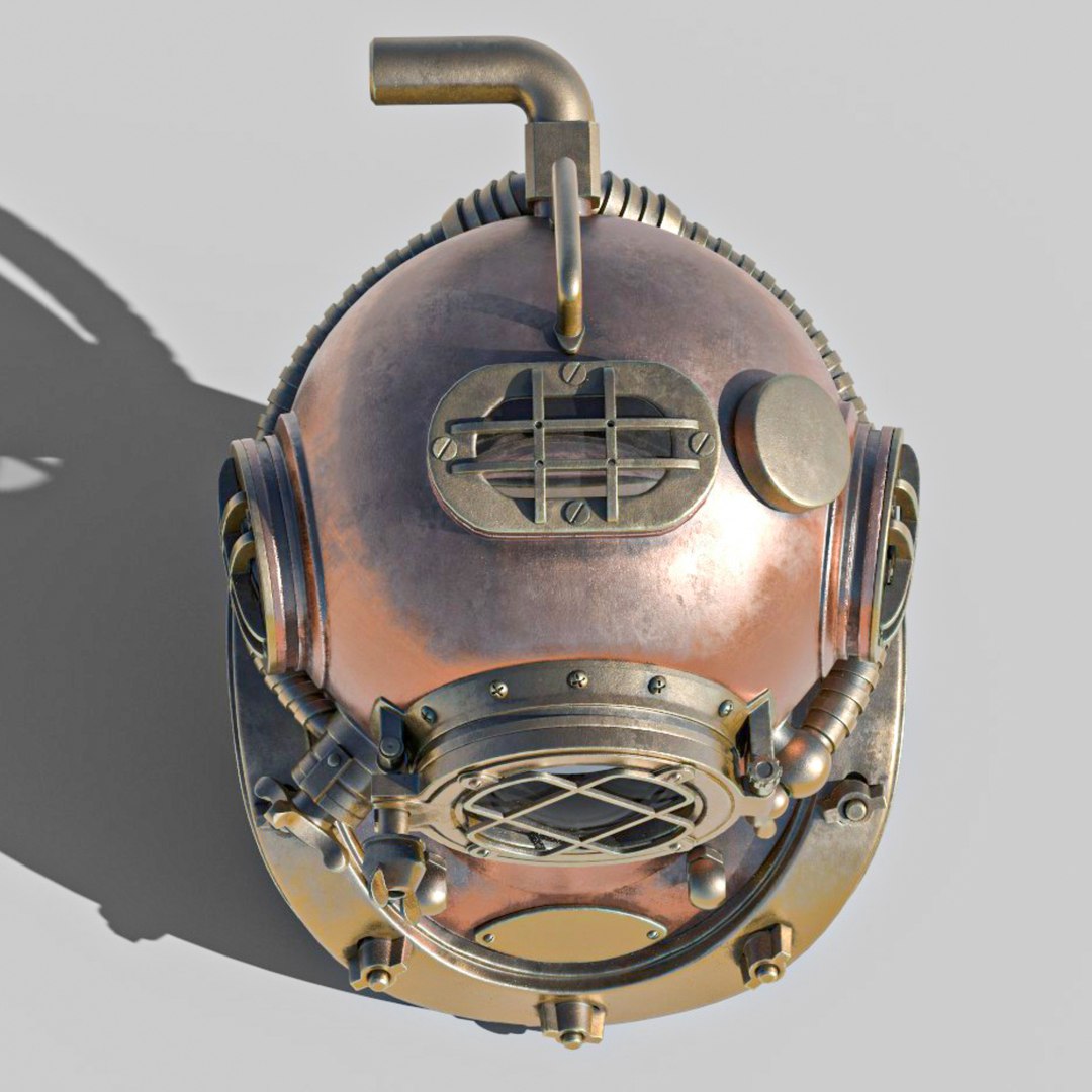 3D Retro Diving Helmet Model - TurboSquid 1839774