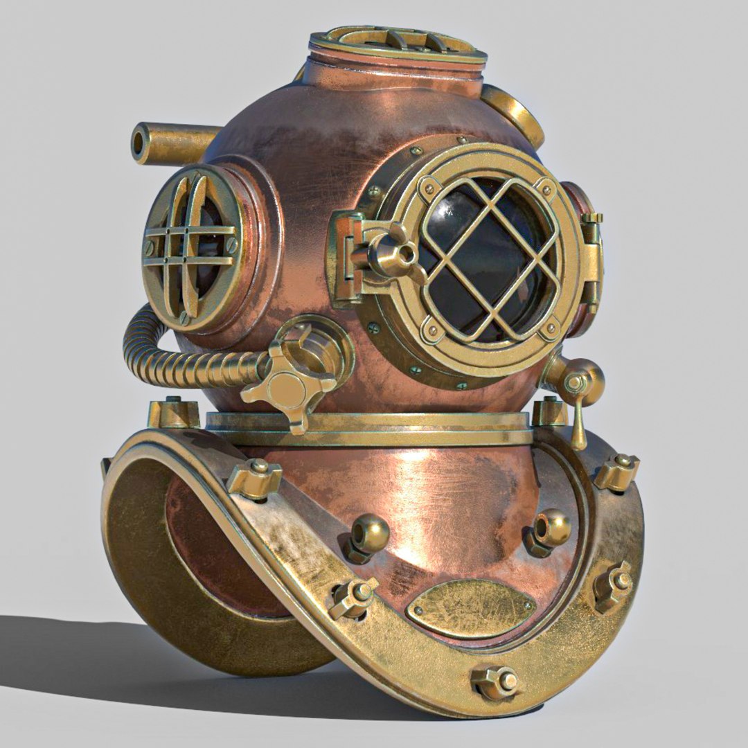 3D Retro Diving Helmet Model - TurboSquid 1839774