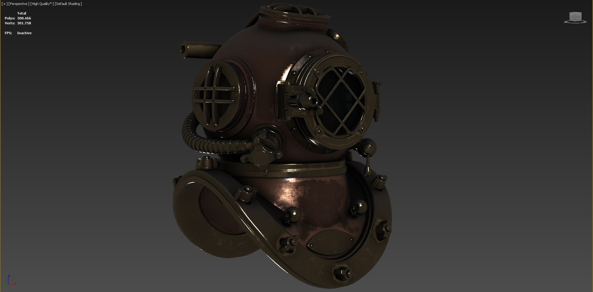 3D Retro Diving Helmet Model - TurboSquid 1839774
