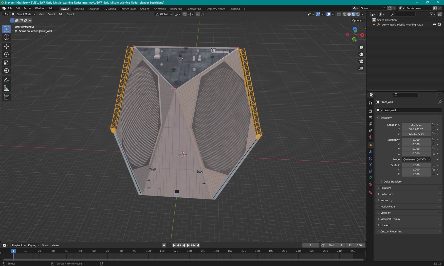 3D UEWR Early Missile Warning Radar Model - TurboSquid 2315053