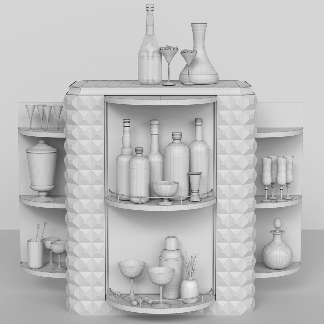 Home mini bar 3D model - TurboSquid 1997477