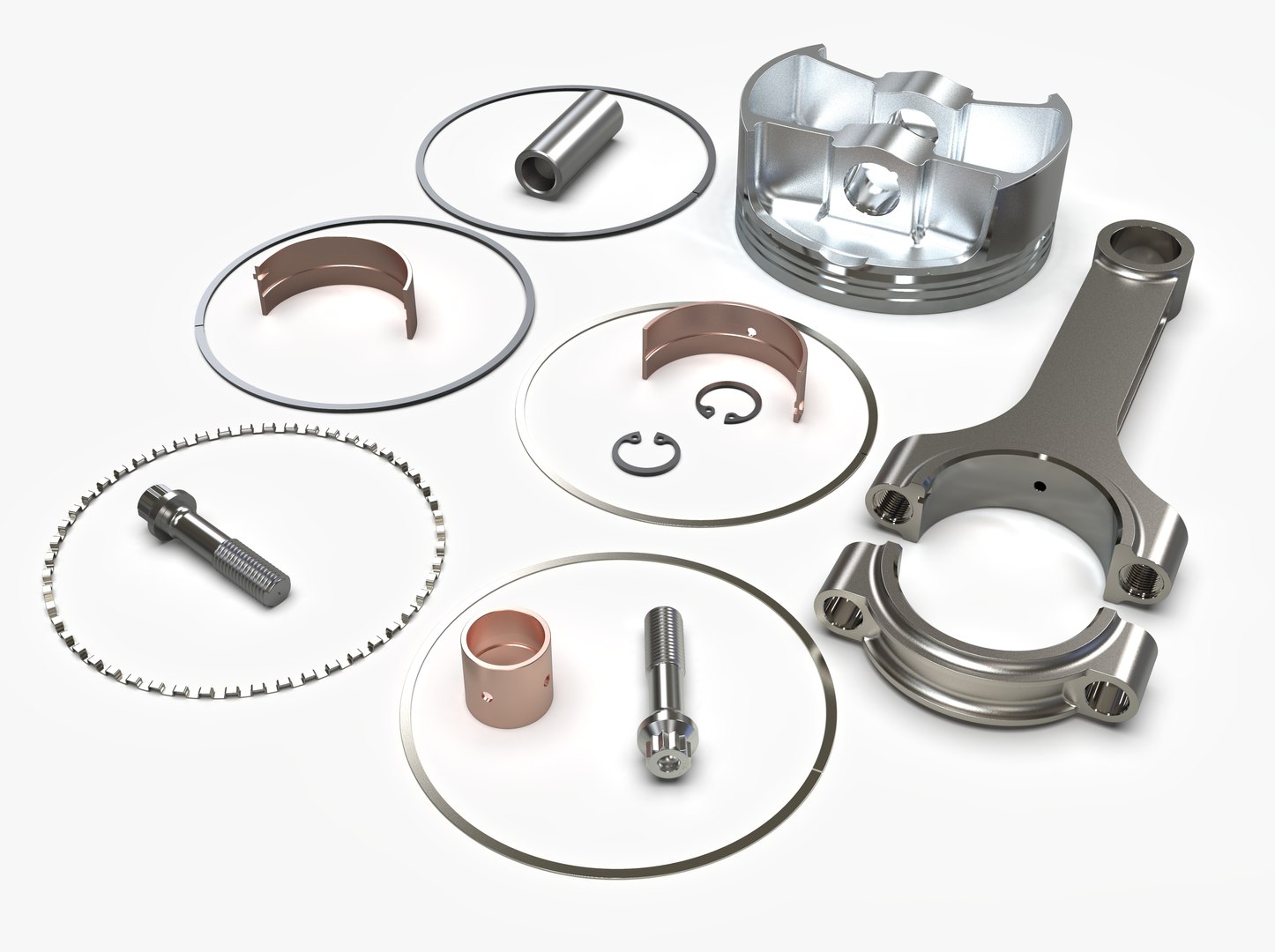 Engine piston connecting rod 3D - TurboSquid 1345164