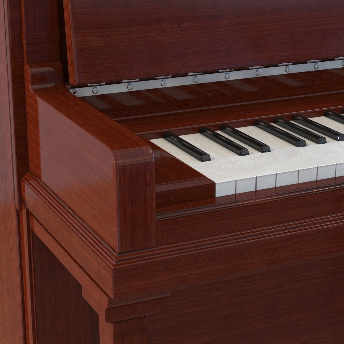 3d upright piano rigged