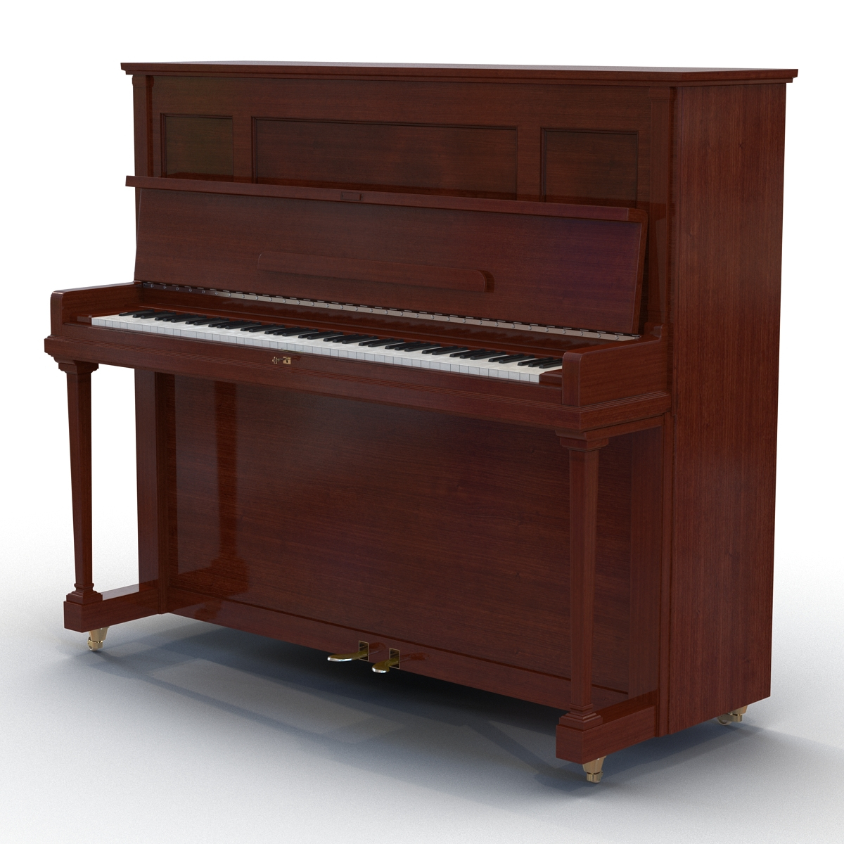 3d upright piano rigged
