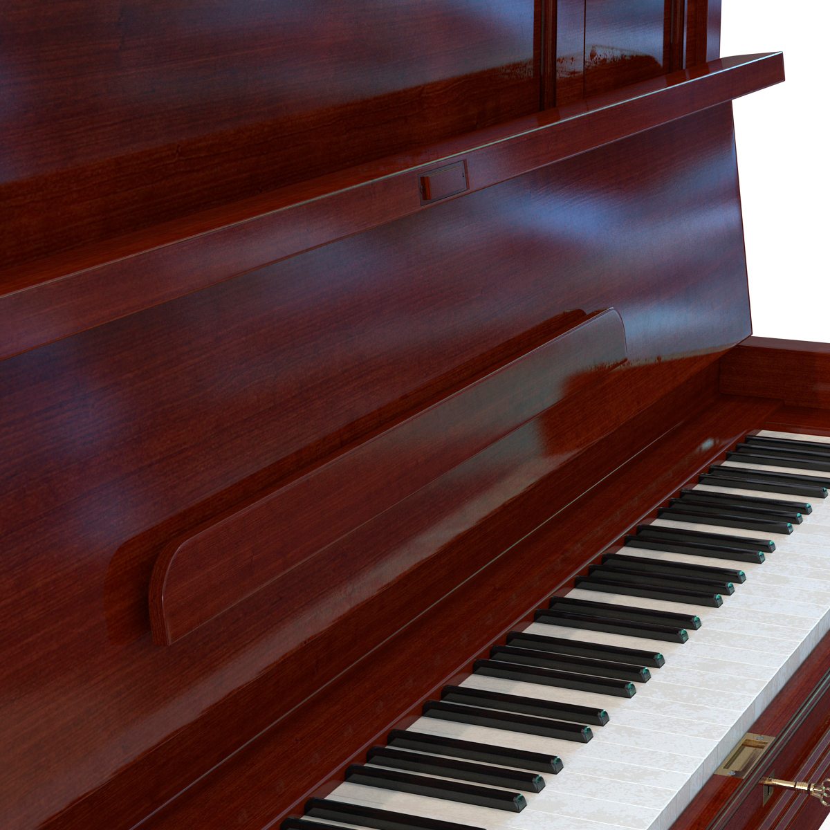 3d upright piano rigged