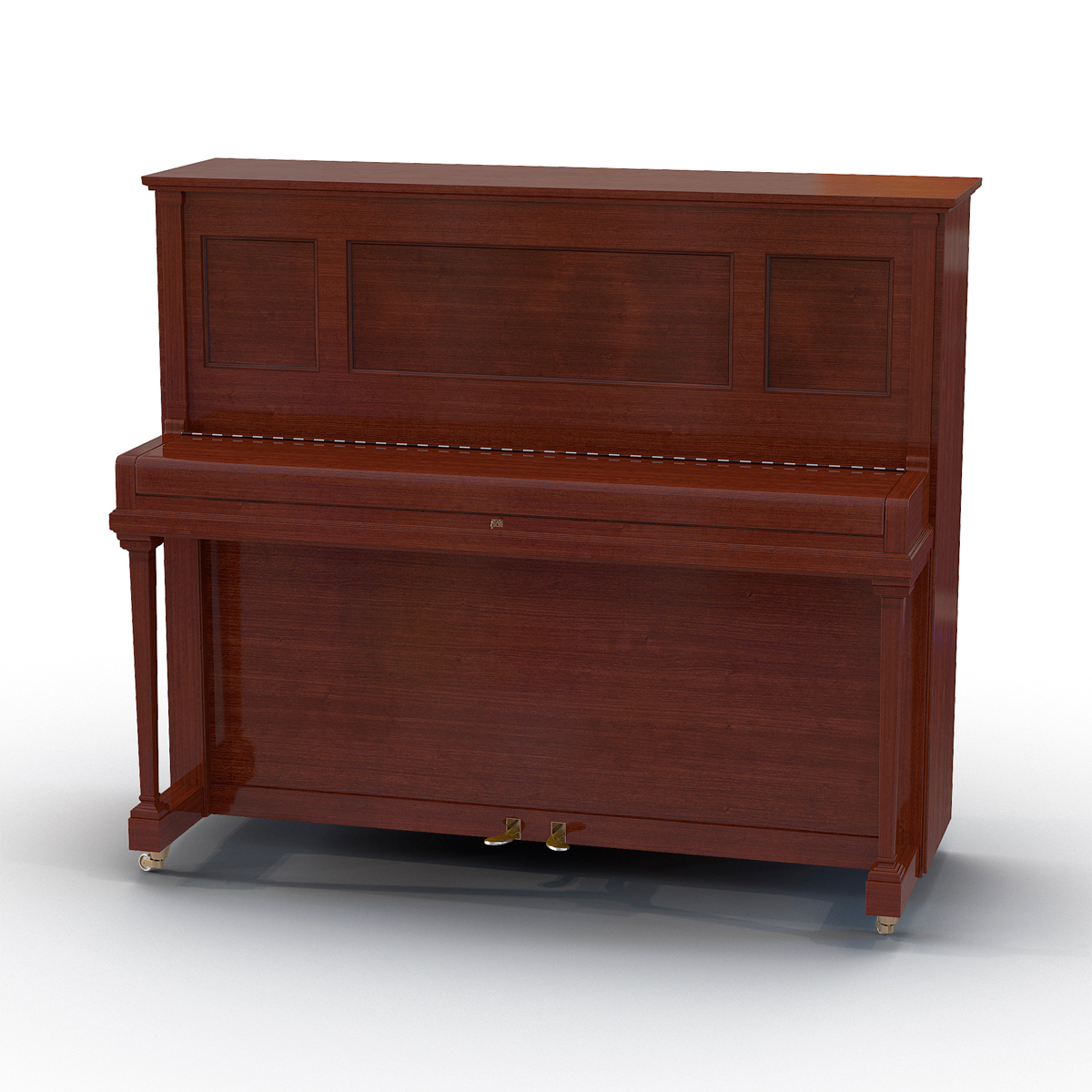 3d upright piano rigged