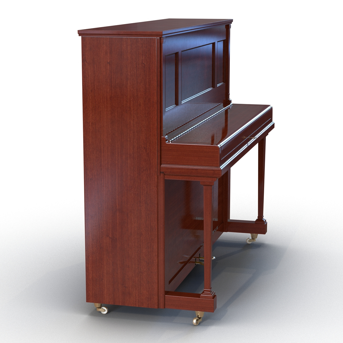 3d upright piano rigged