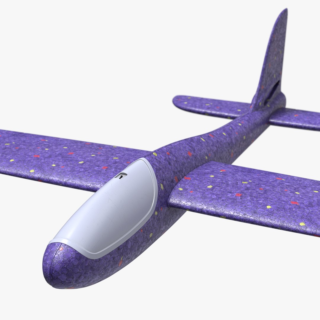 3D Foam Glider Airplane Toy1 - TurboSquid 2083516