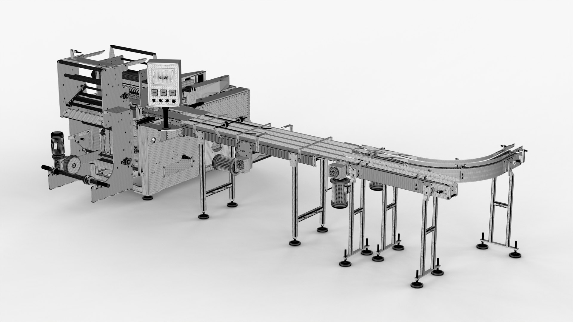 Tissue Paper Handkerchief Packaging Machine 3D - TurboSquid 1946871