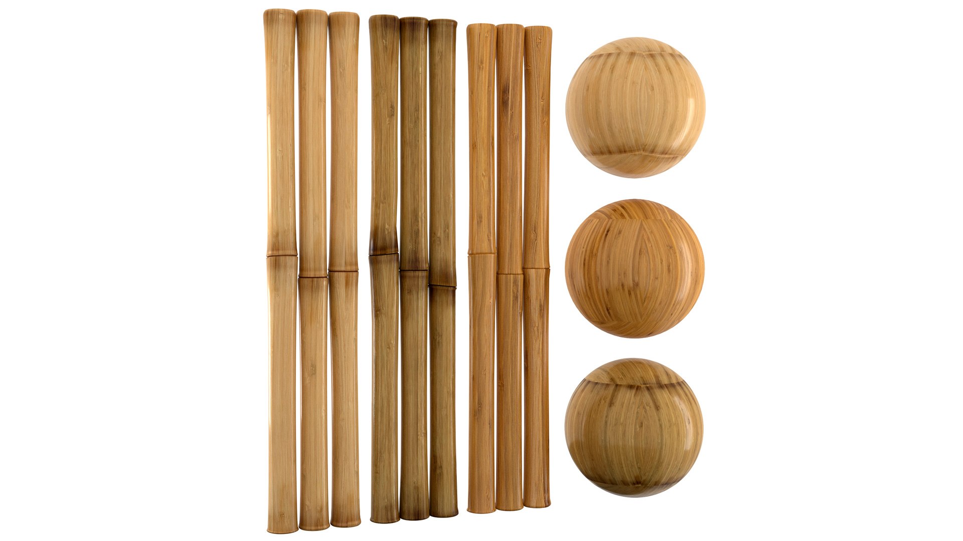 3 Realistic bamboo materials set 3D model - TurboSquid 2140194
