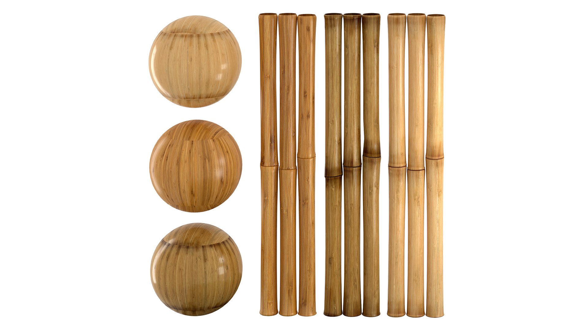 3 Realistic bamboo materials set 3D model - TurboSquid 2140194