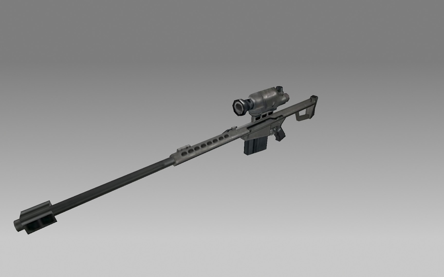 Barrett M82 Rifle Gun 3d Model