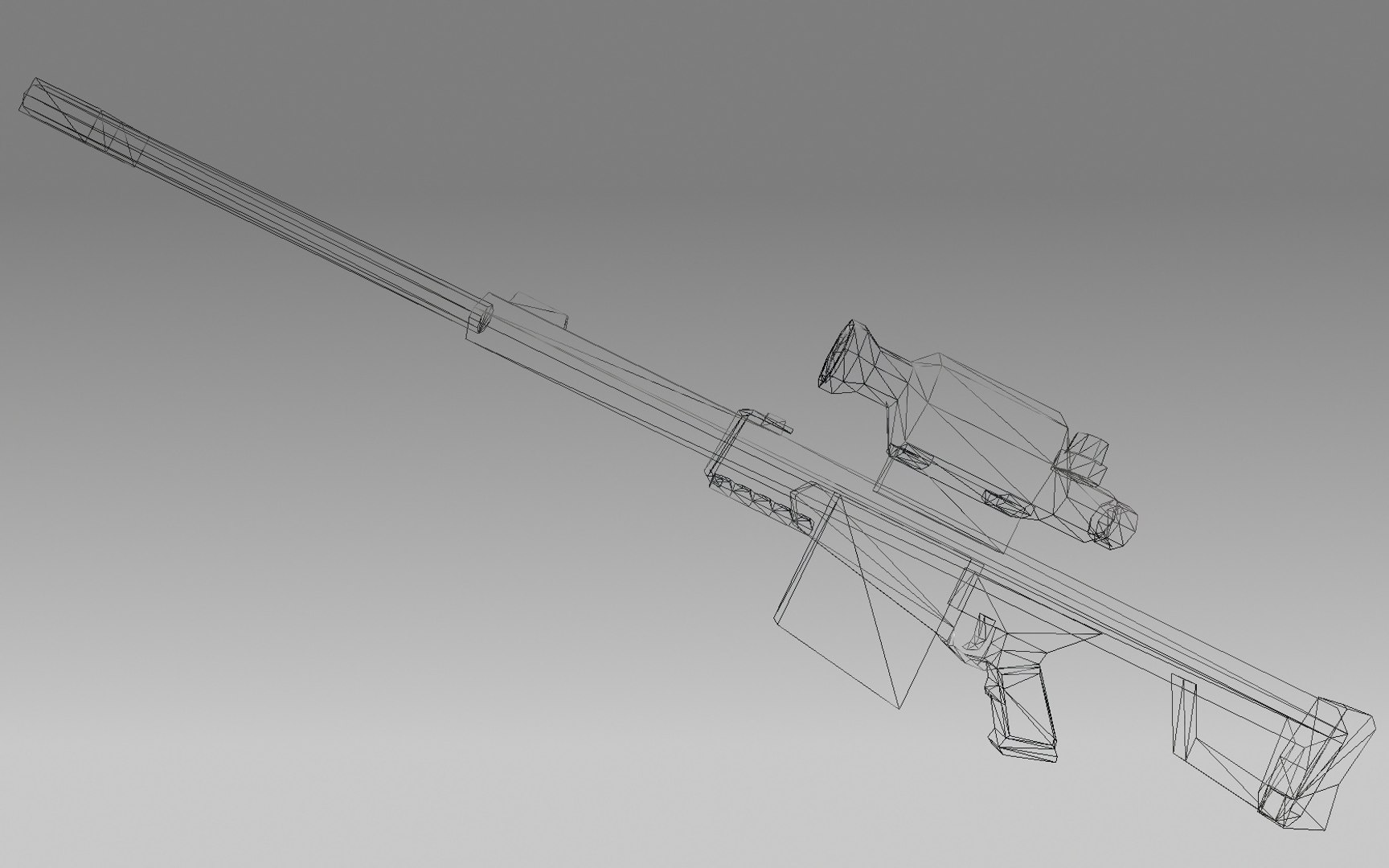 Barrett M82 Rifle Gun 3d Model