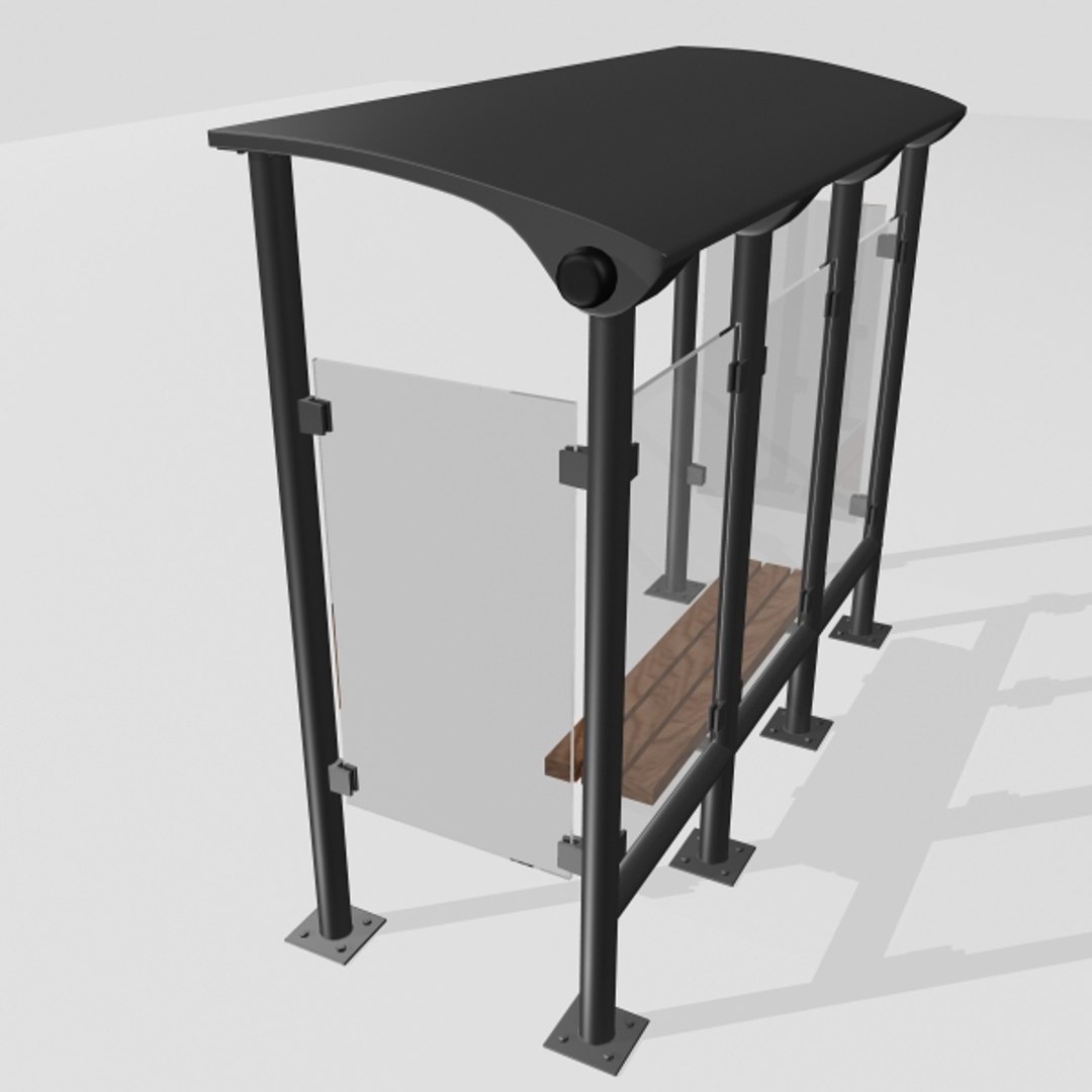 3D Realistic Bus Stop Model - TurboSquid 1582562