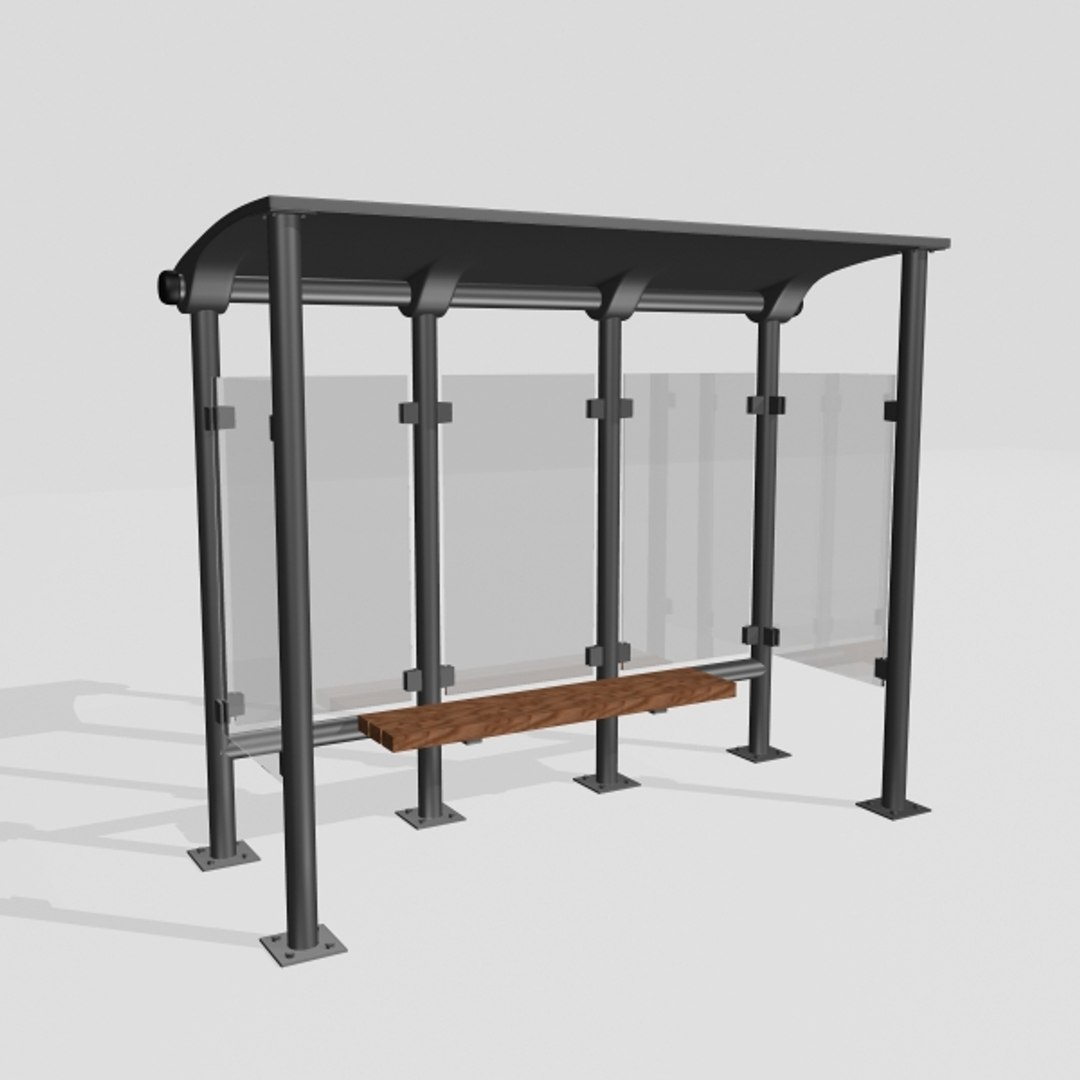 3D Realistic Bus Stop Model - TurboSquid 1582562