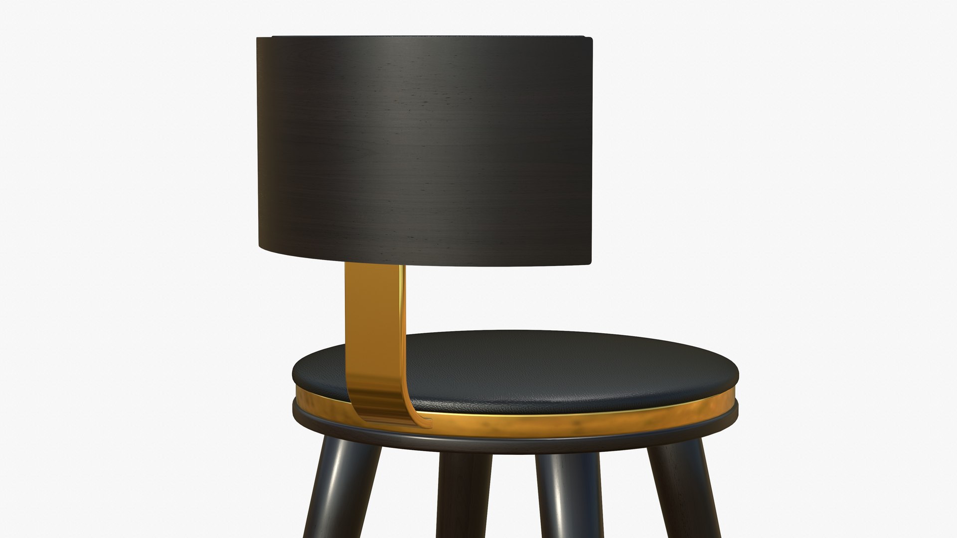 3D Stool Chair Black Modern - TurboSquid 1863674