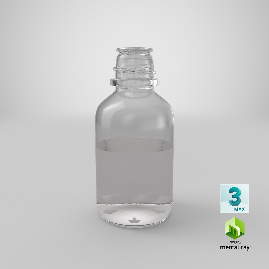 3D laboratory bottle small acetone - TurboSquid 1713534