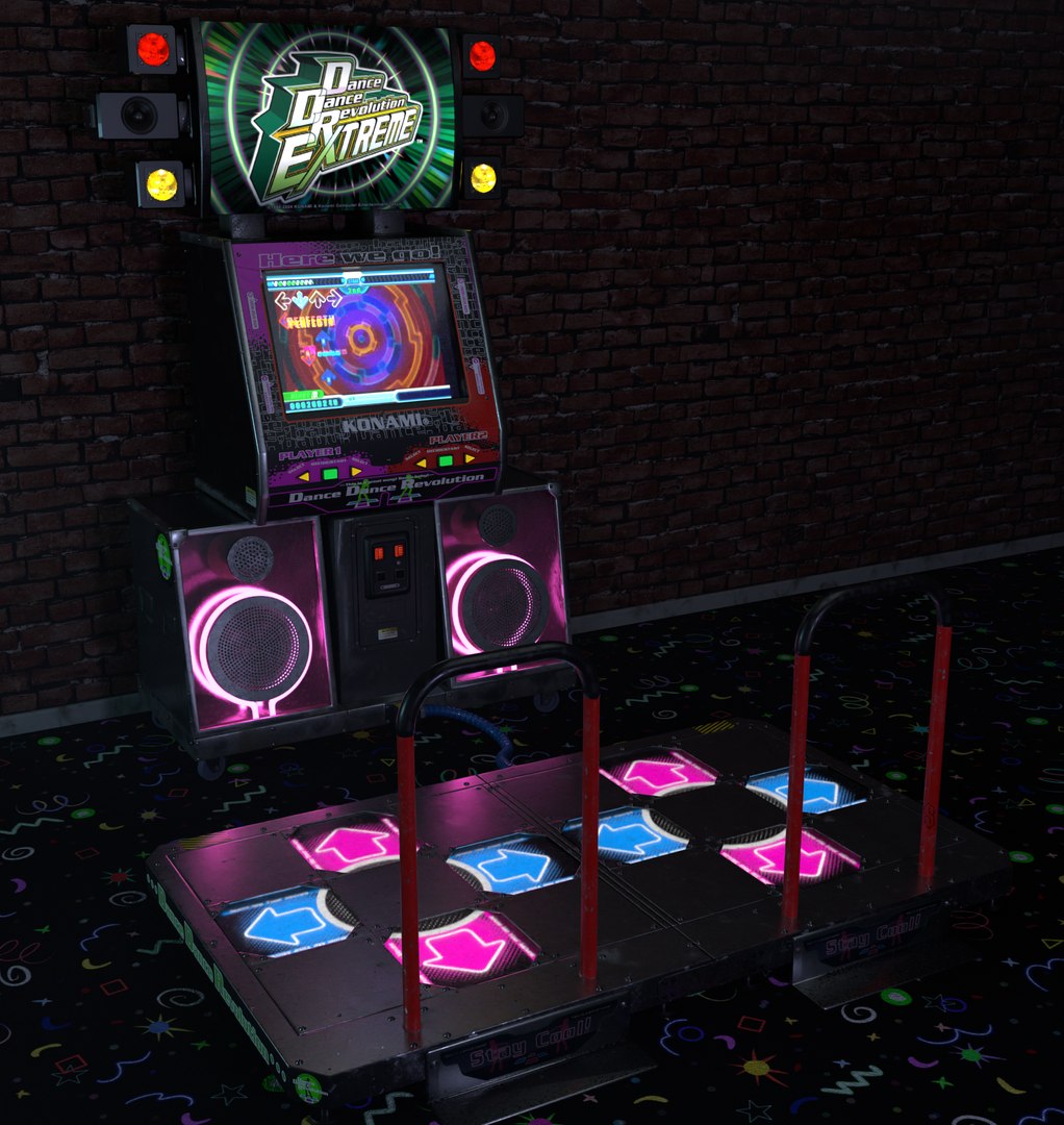 3D Retro Arcade Cabinets And Stools Pack 3 - TurboSquid 2375269