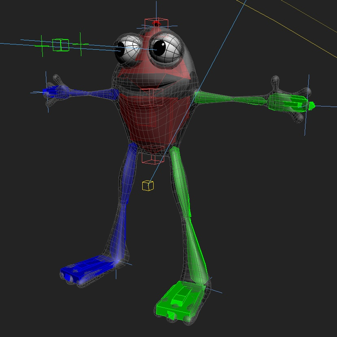 cartoon frog rig 3d max