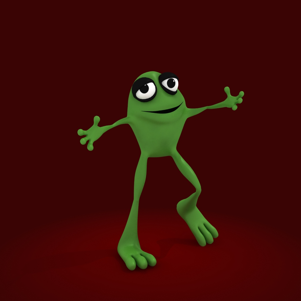 cartoon frog rig 3d max