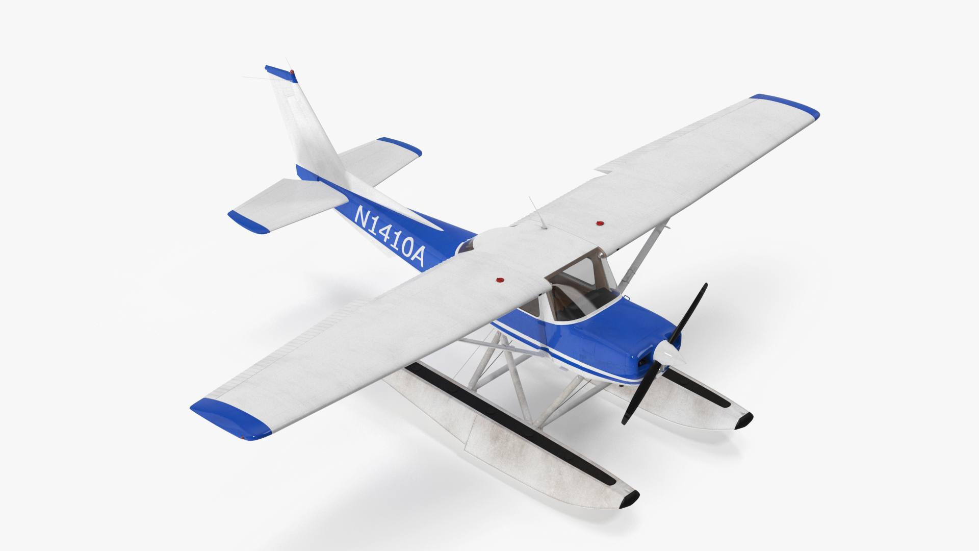 Seaplane With Floats Cessna 150 Rigged 3D Model - TurboSquid 2230529
