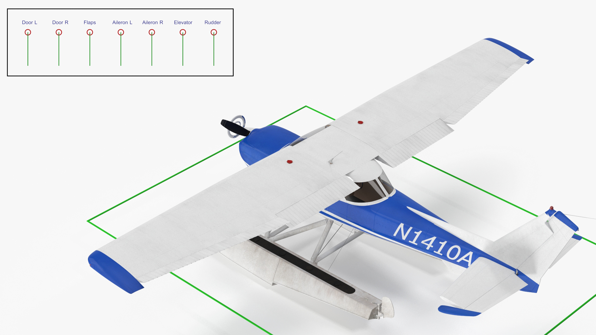 Seaplane With Floats Cessna 150 Rigged 3D Model - TurboSquid 2230529