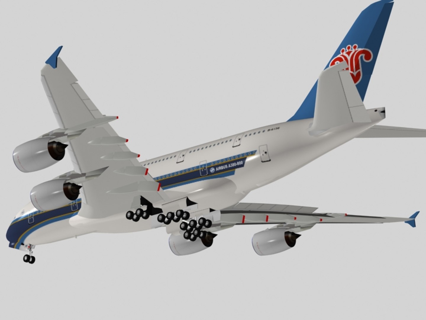 3d airbus a380-800 china southern model