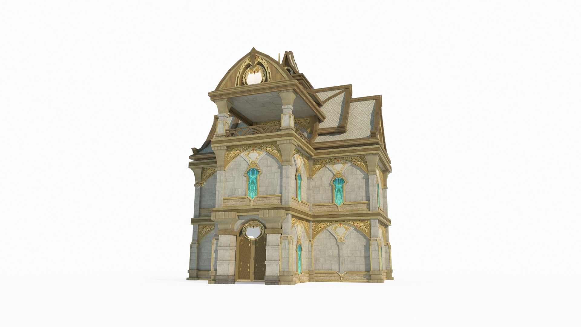 3D Model Mythical Style Ancient Architectural Buildings - TurboSquid ...