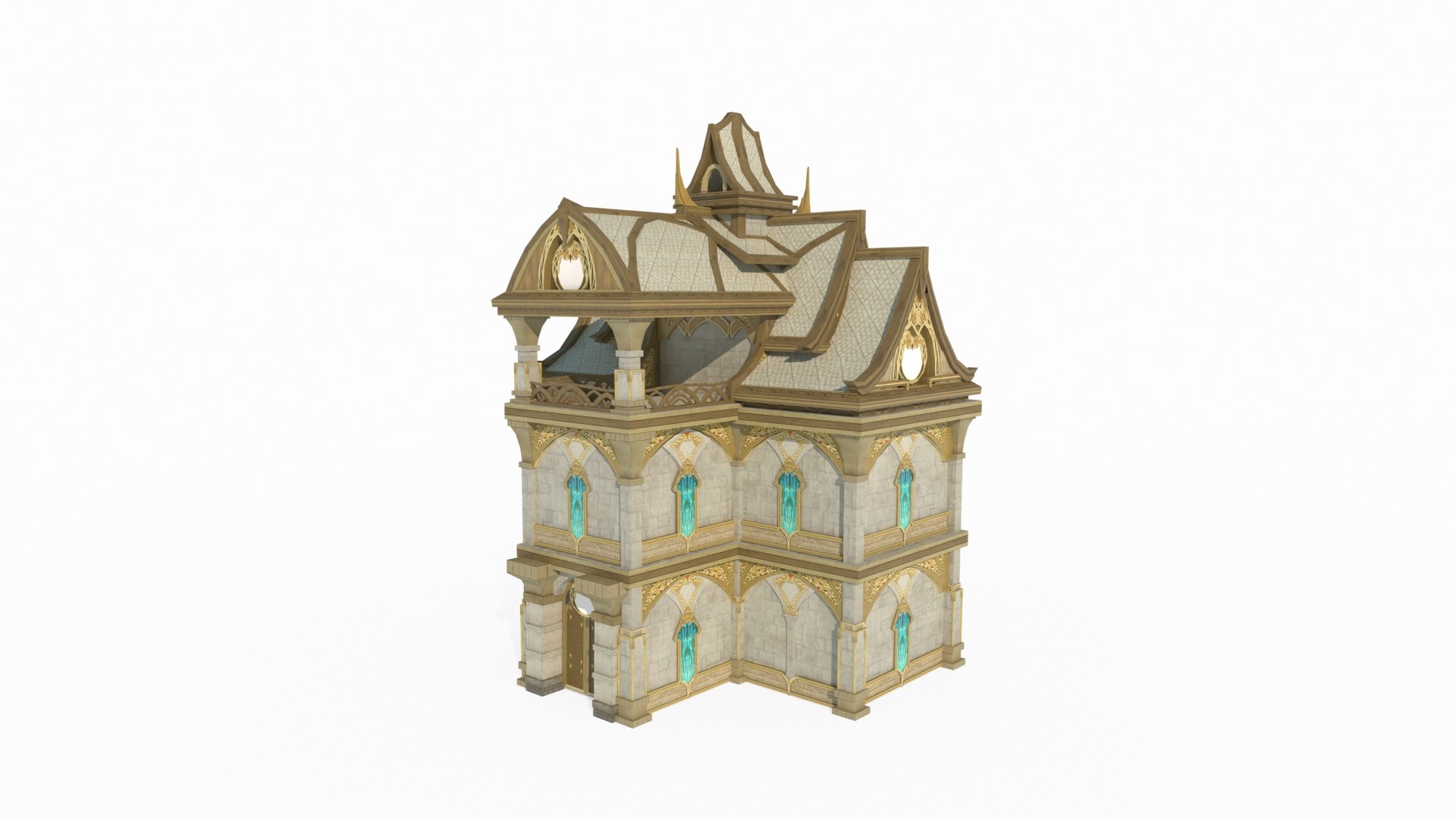 3D Model Mythical Style Ancient Architectural Buildings - TurboSquid ...