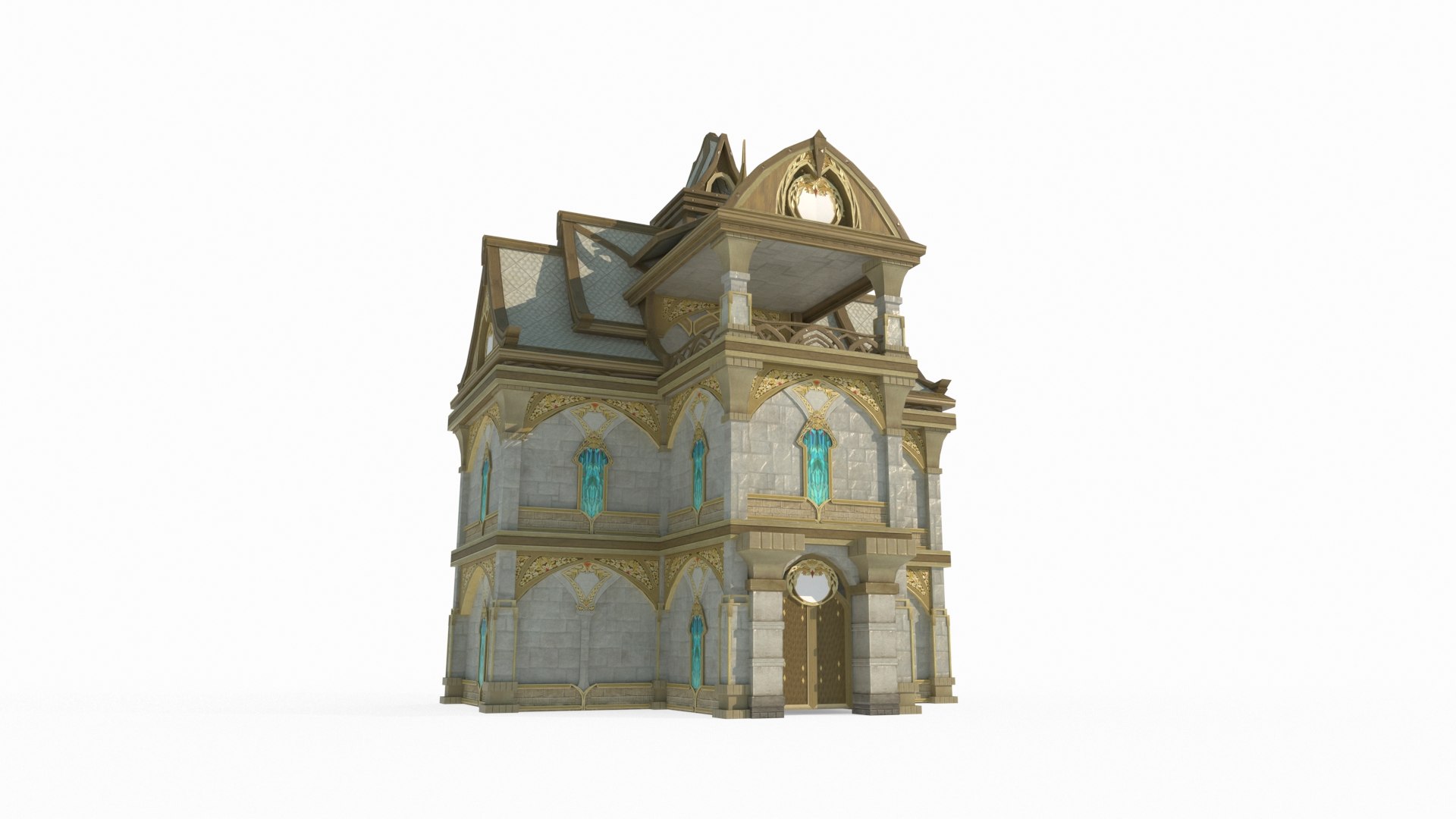 3D Model Mythical Style Ancient Architectural Buildings - TurboSquid ...