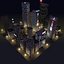Night Time Skyscraper City Block 3d Max