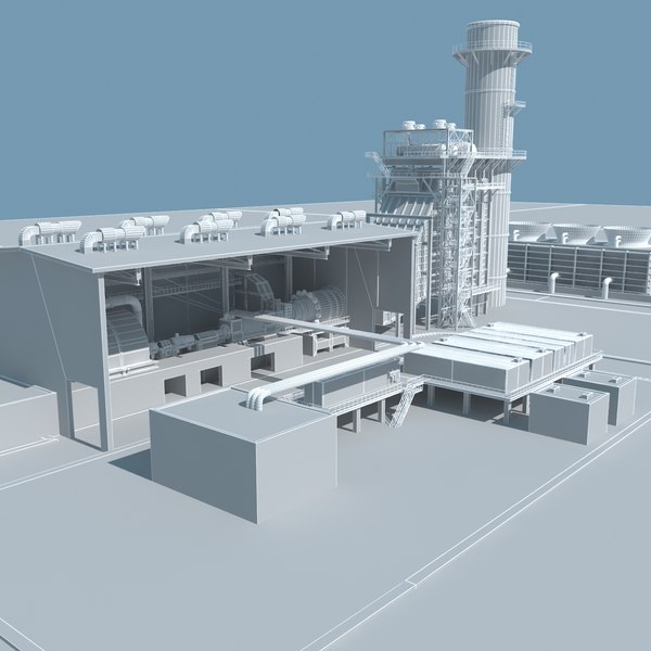 3d model of gas turbine plant