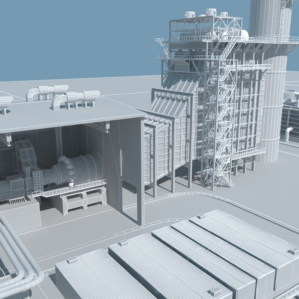 3d model of gas turbine plant