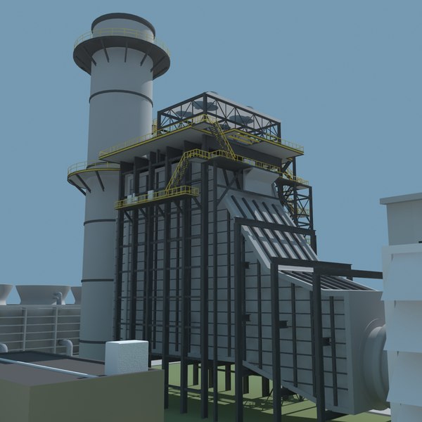 3d model of gas turbine plant