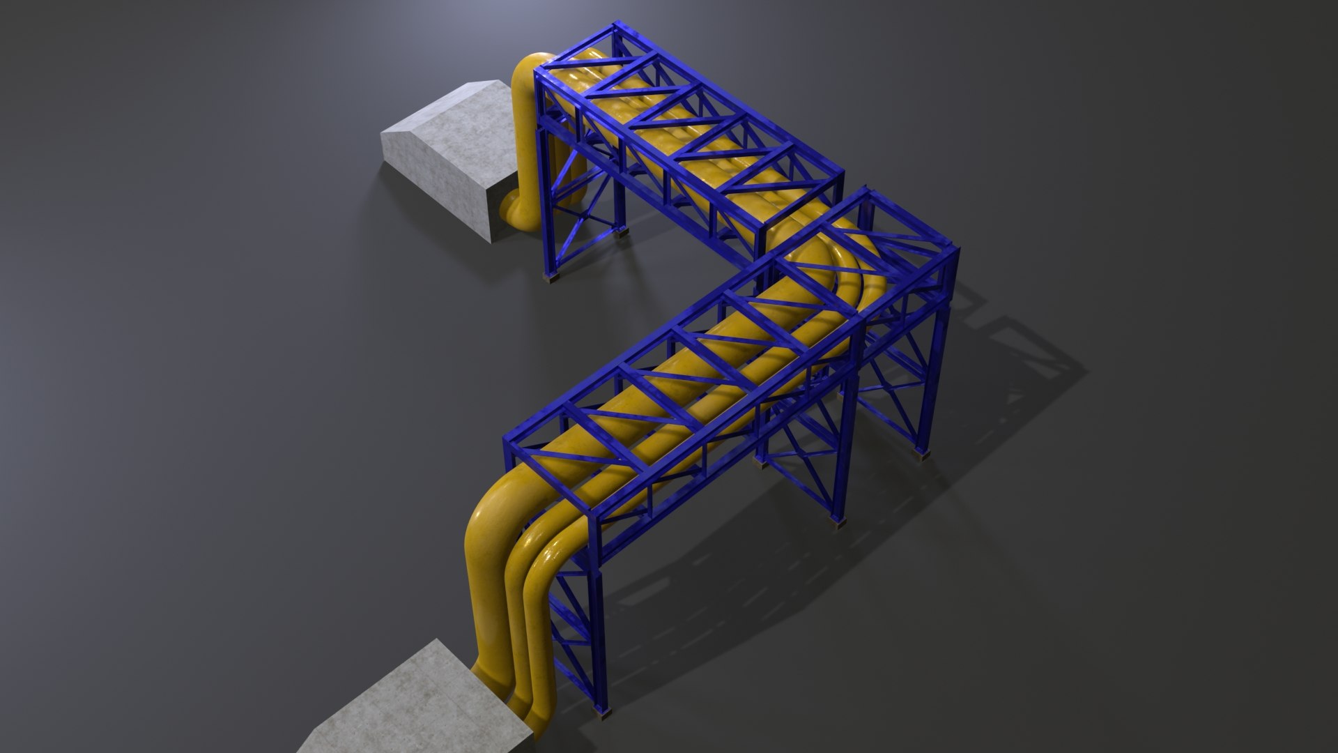 PBR Industrial Pipe Bridge Game Ready Modular Element 3D Model 3D ...