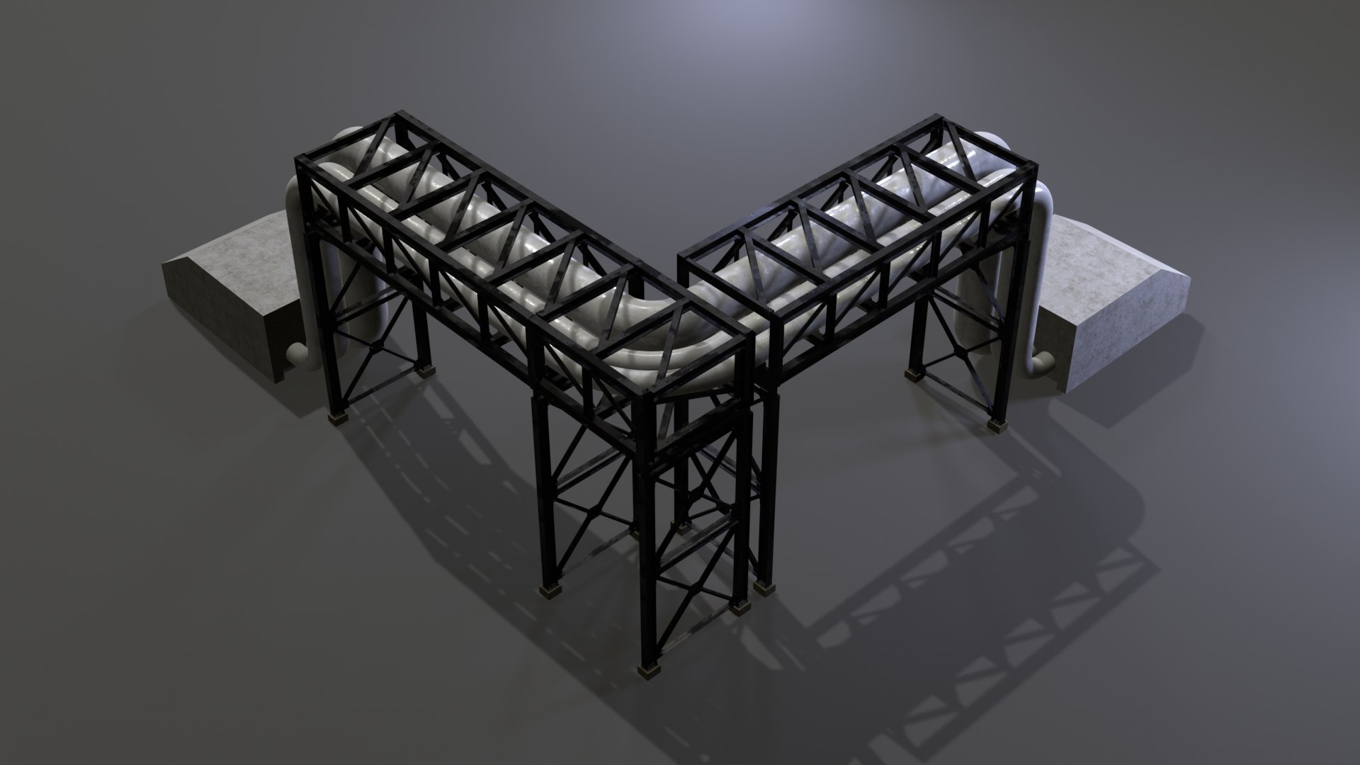 PBR Industrial Pipe Bridge Game Ready Modular Element 3D Model 3D ...
