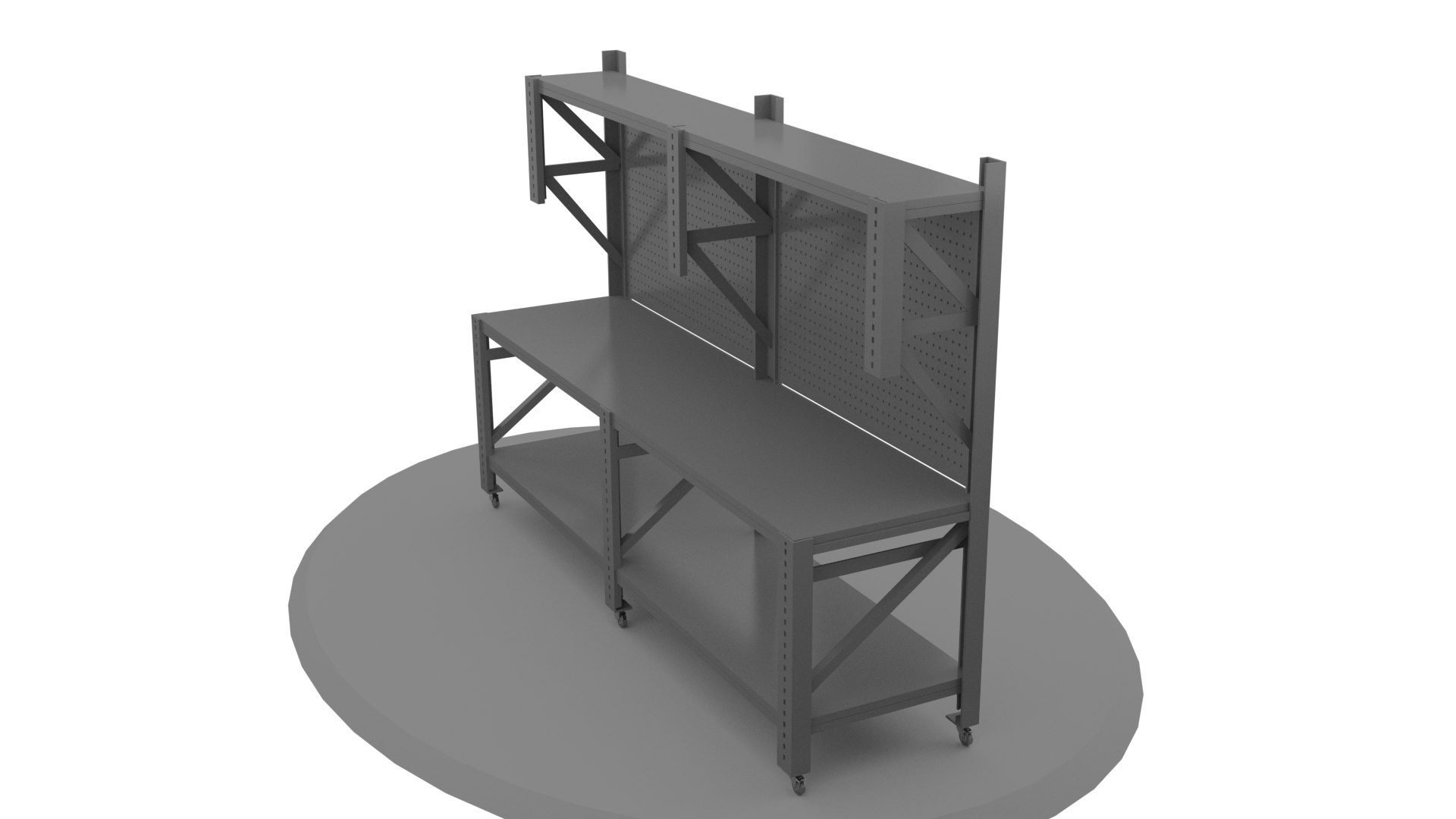 3D 3-Tier-Back-Board-Work-Bench - TurboSquid 2516421