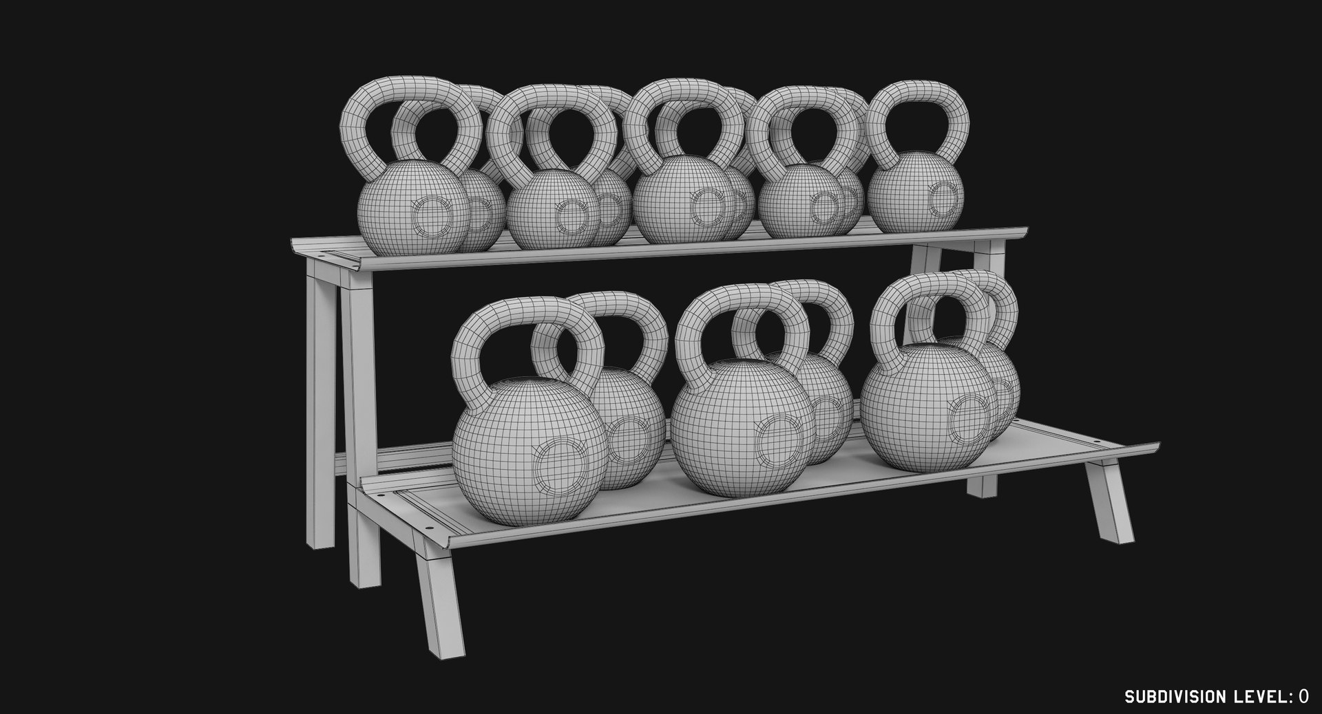 3D Model Kettlebell Rack - TurboSquid 1392319