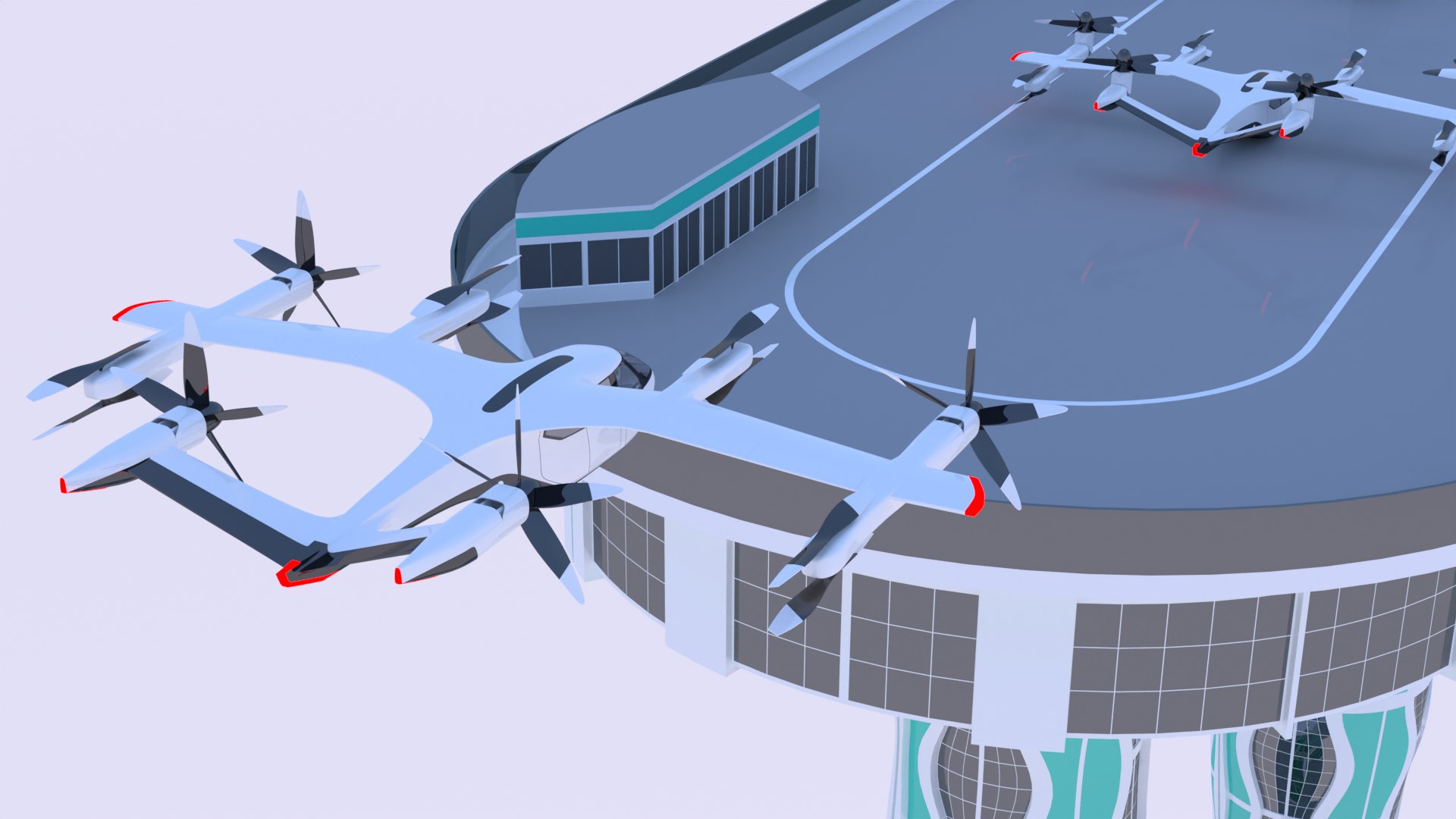 3D Futuristic Droneport Model - TurboSquid 2213025