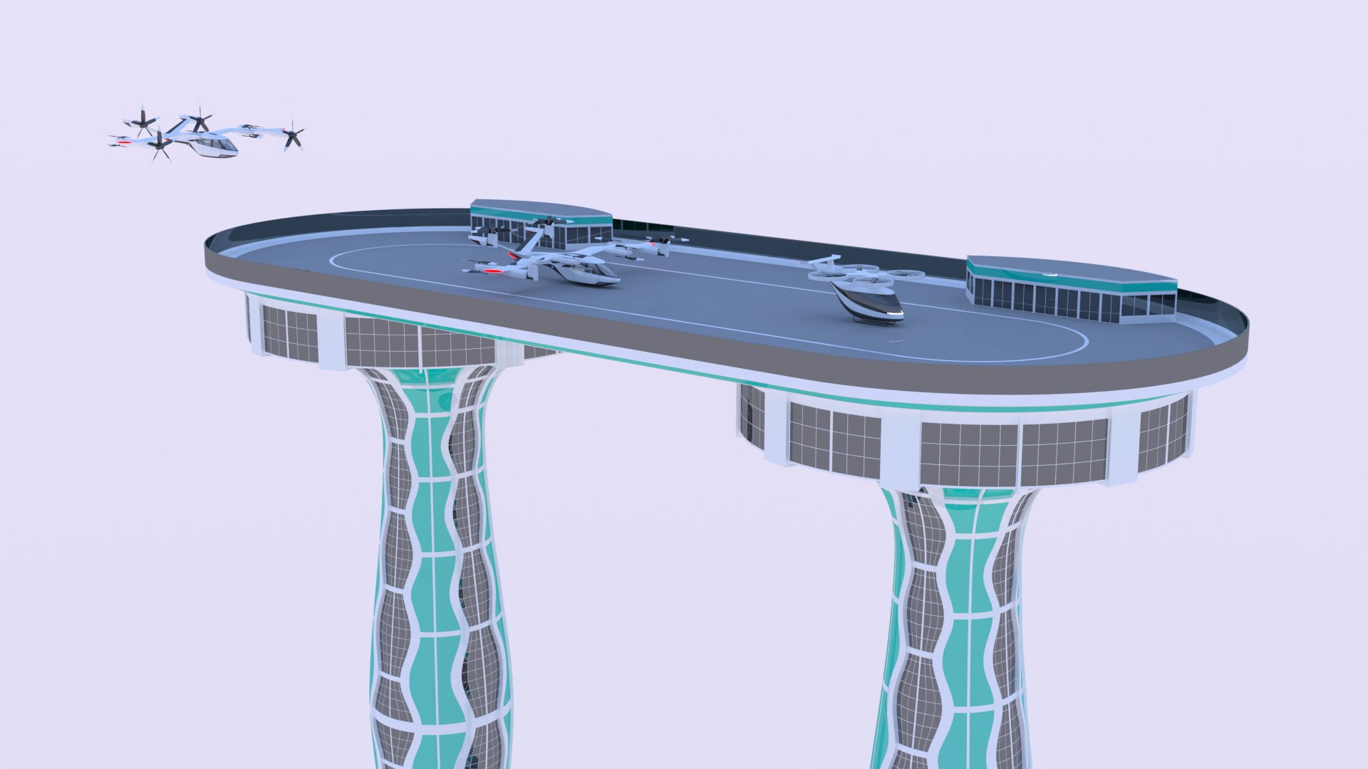 3D Futuristic Droneport Model - TurboSquid 2213025